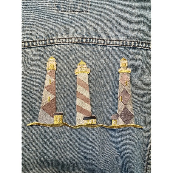 Office | Lighthouse Trio Iron On Patch Embroidered Earth Tone ...